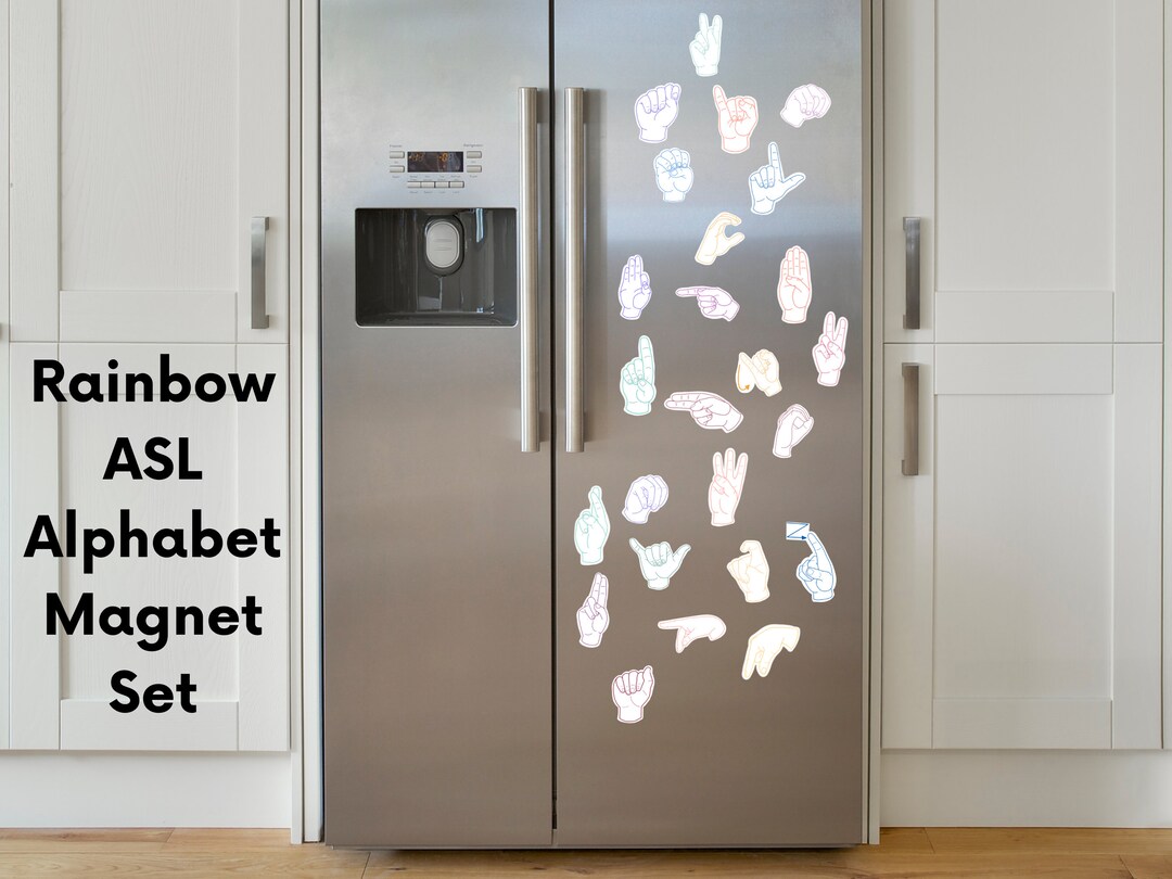 ASL Alphabet Magnets Rainbow Finger Spelling American Sign Language ...
