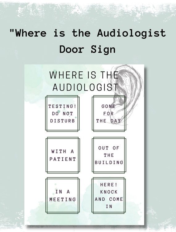 Where is the Audiologist Office Door Sign Audio Booth - Etsy