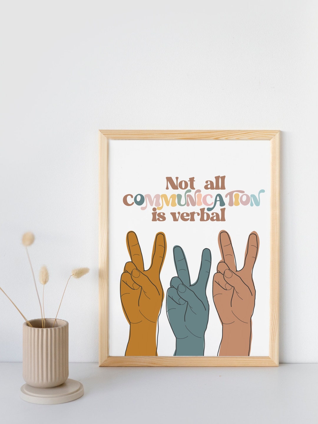 Retro Not All Communication is Verbal Poster | Digital Download ...