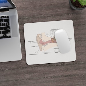 Ear Anatomy Mouse Pad (3mm Thick) | Audiology | Office Decor | Ear Nost ...