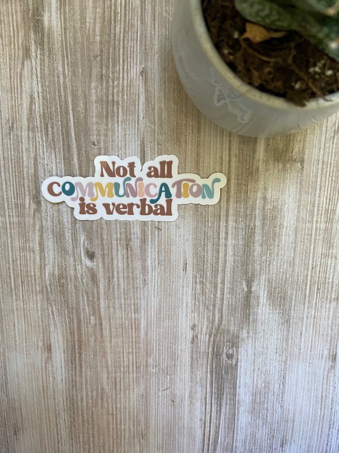 Retro Not All Communication is Verbal Sticker Audiology Speech Therapy ...