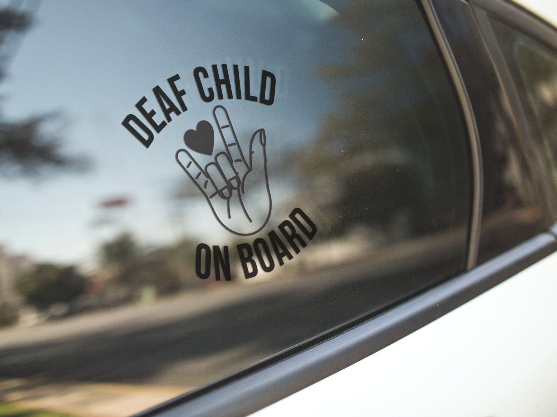 Deaf Child on Board ASL Car Decal Hearing Loss Deaf Hard - Etsy
