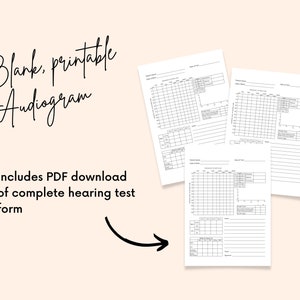 Complete Hearing Test Printable | Audiology | Audiology Forms | Ear ...