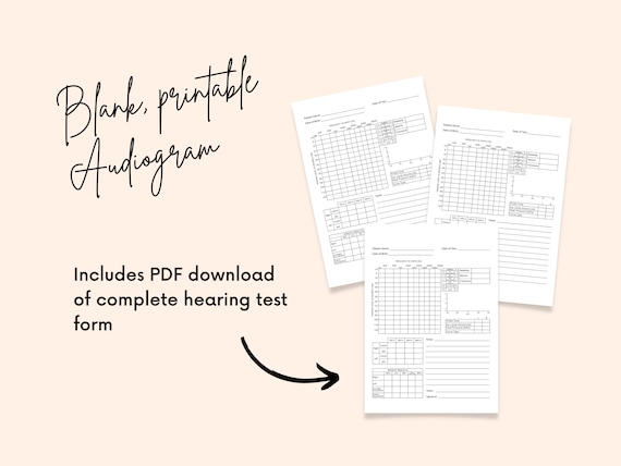 Complete Hearing Test Printable Audiology Audiology Forms - Etsy