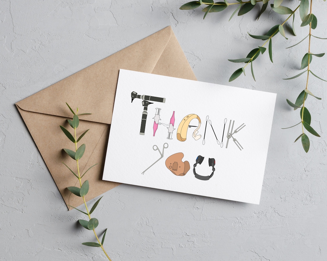 ENT or Audiology Thank You Notecard | 4.25x5.5 Greeting Card ...