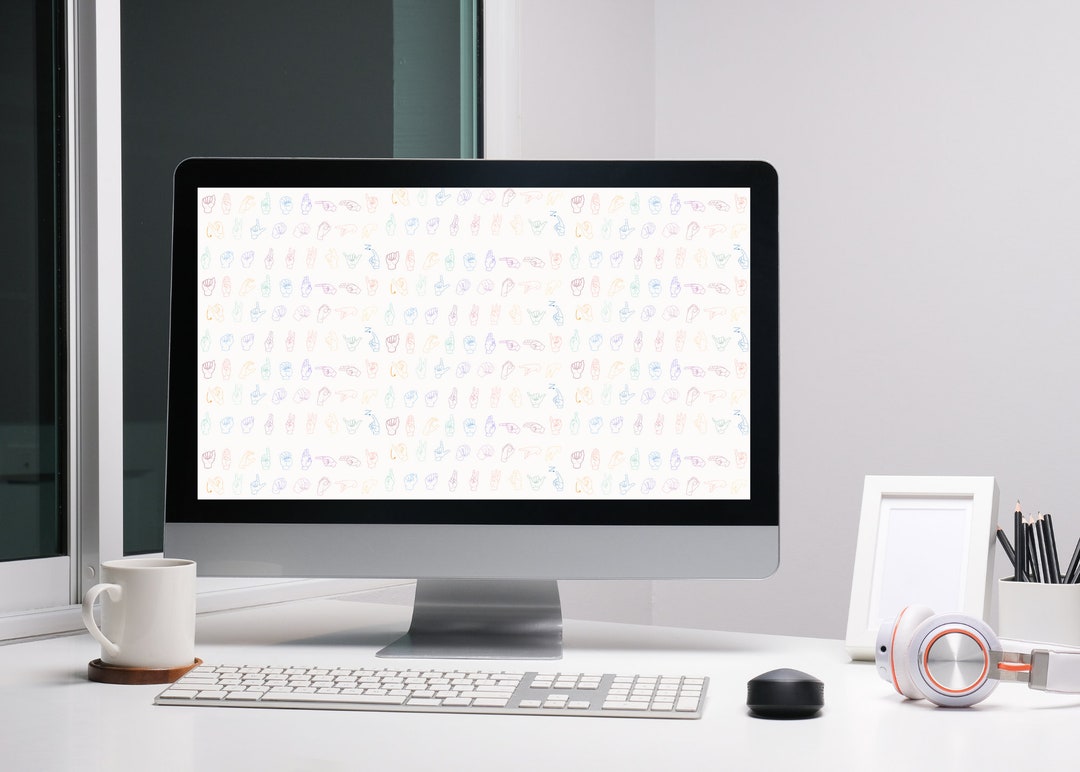 ASL Desktop Background: American Sign Language Art (digital Download ...
