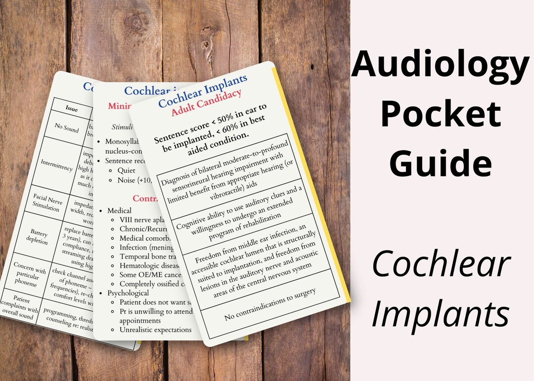 Audiology Pocket Guide: Cochlear Implants Quick Reference - Etsy