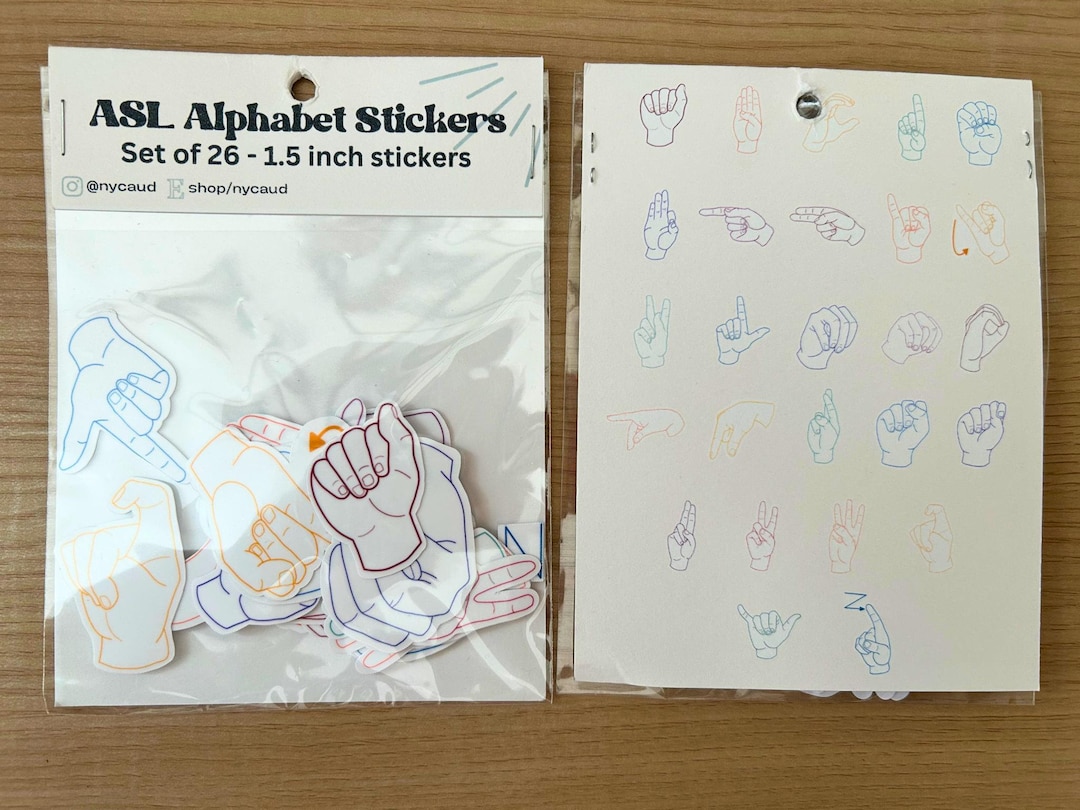 ASL Alphabet Sticker Set | Sign Language | Audiology | Speech Therapy ...