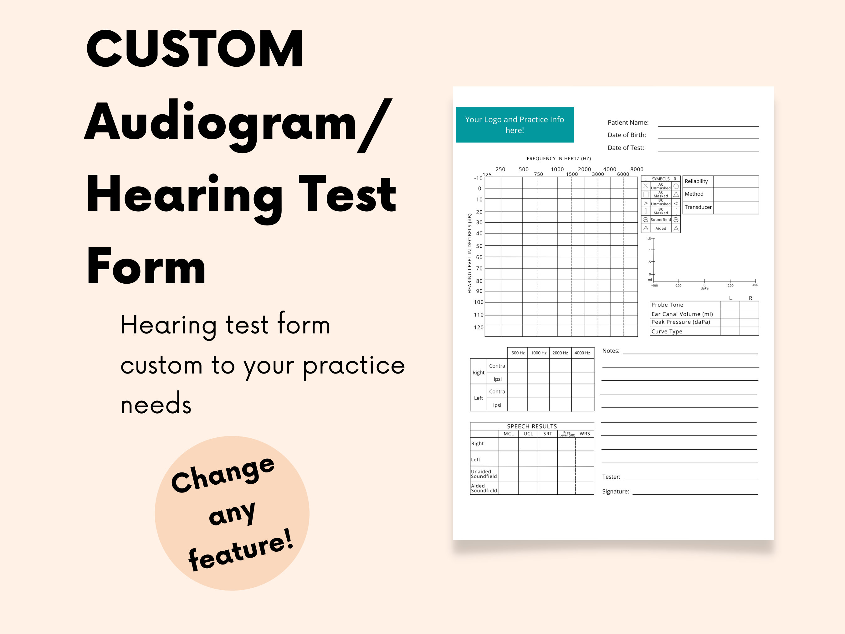 Personalized Complete Hearing Test Printable Audiology - Etsy
