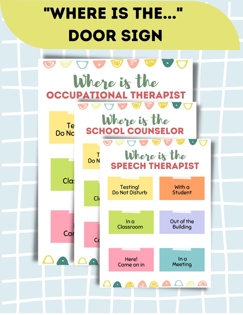 Where is the Office Door Sign | Speech Pathologist | Occupational ...