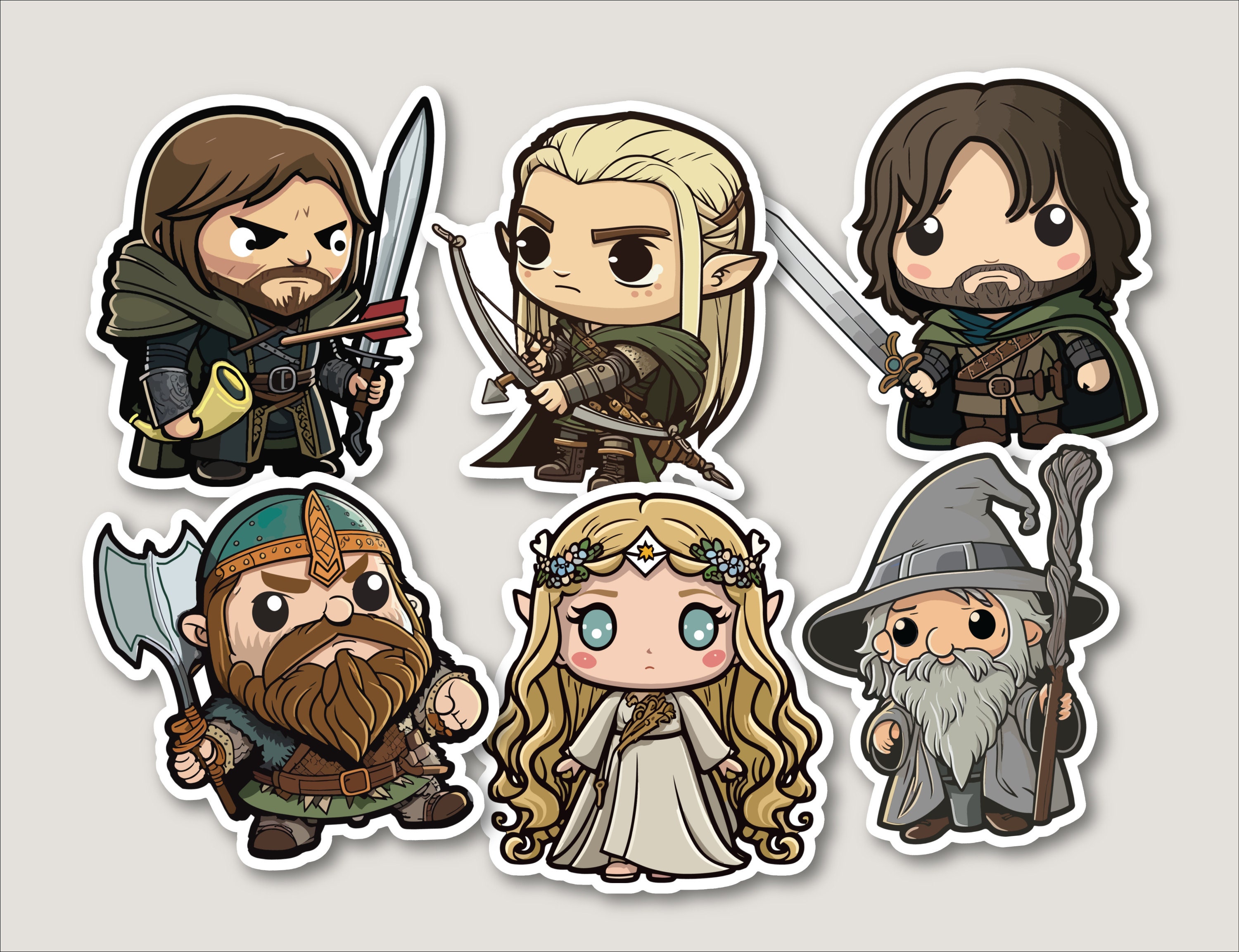 Lord of the Rings Stickers, LOTR Stickers, LOTR Gifts, Fellowship Set ...