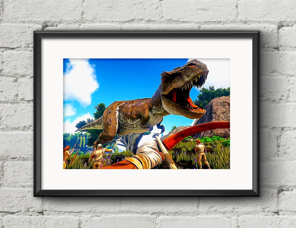 T-rex Tyrannosaurus Rex Trex Battle Ark Survival Evolved Digital ...
