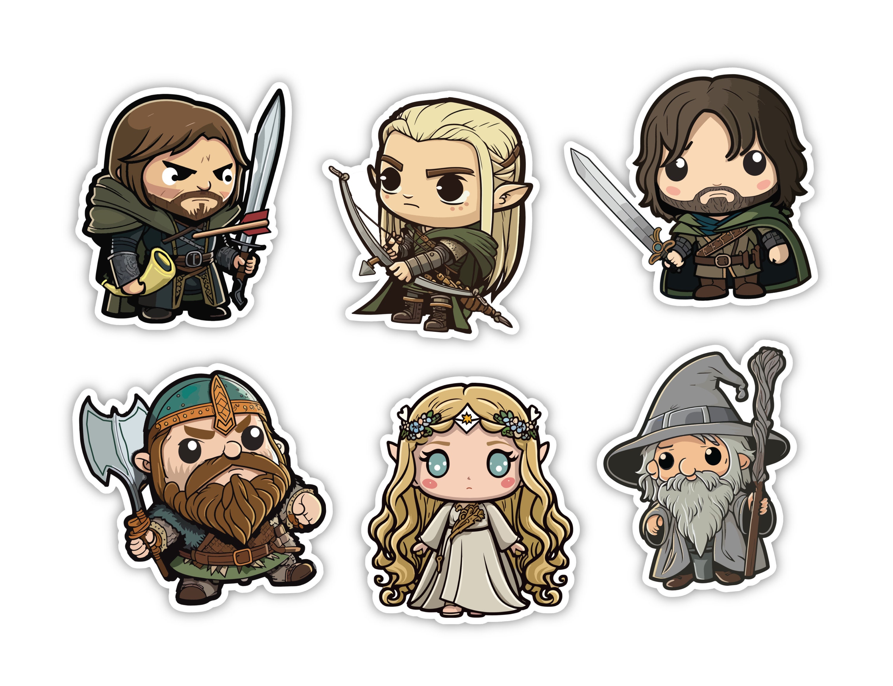 Lord of the Rings Stickers, LOTR Stickers, LOTR Gifts, Fellowship Set ...