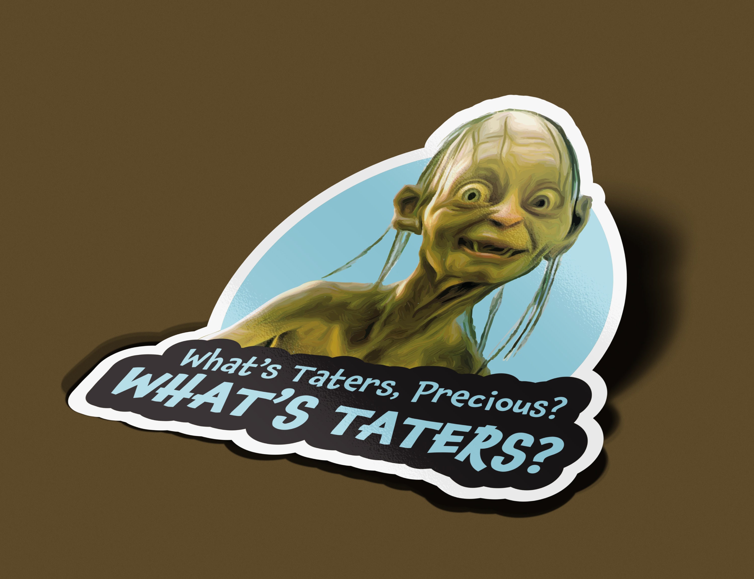 Funny Gollum Sticker LOTR Sticker Smeagol Taters Sticker - Etsy