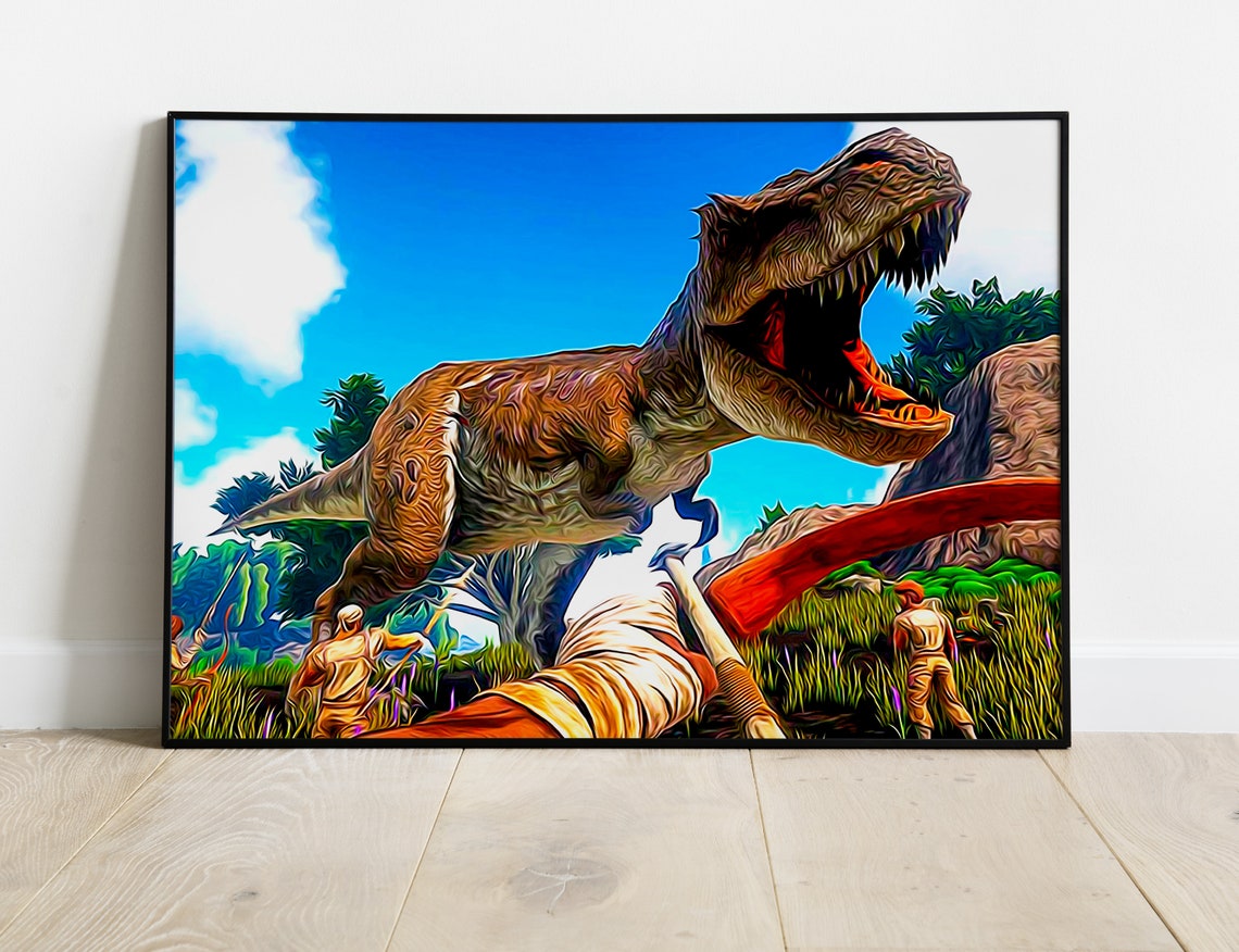 T-rex Tyrannosaurus Rex Trex Battle Ark Survival Evolved Digital ...