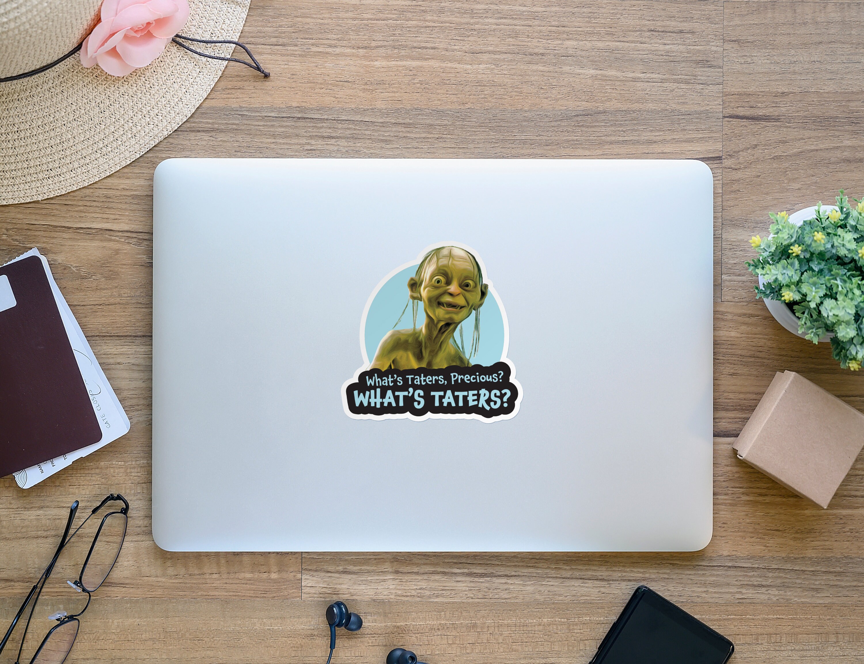Funny Gollum Sticker LOTR Sticker Smeagol Taters Sticker - Etsy