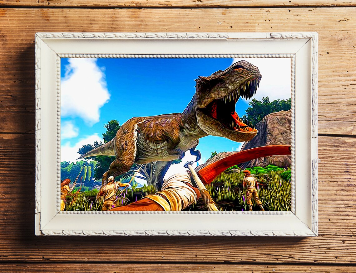 T-rex Tyrannosaurus Rex Trex Battle Ark Survival Evolved Digital ...