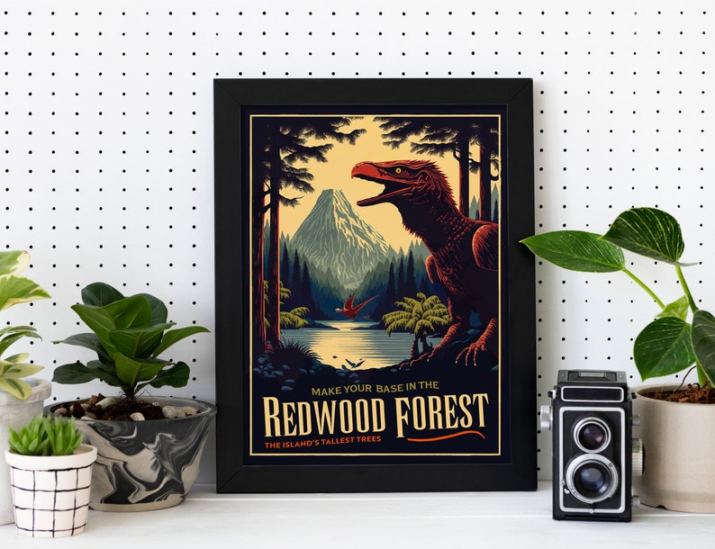 Ark Survival Evolved Travel Poster Redwood Forest Game Decor - Etsy