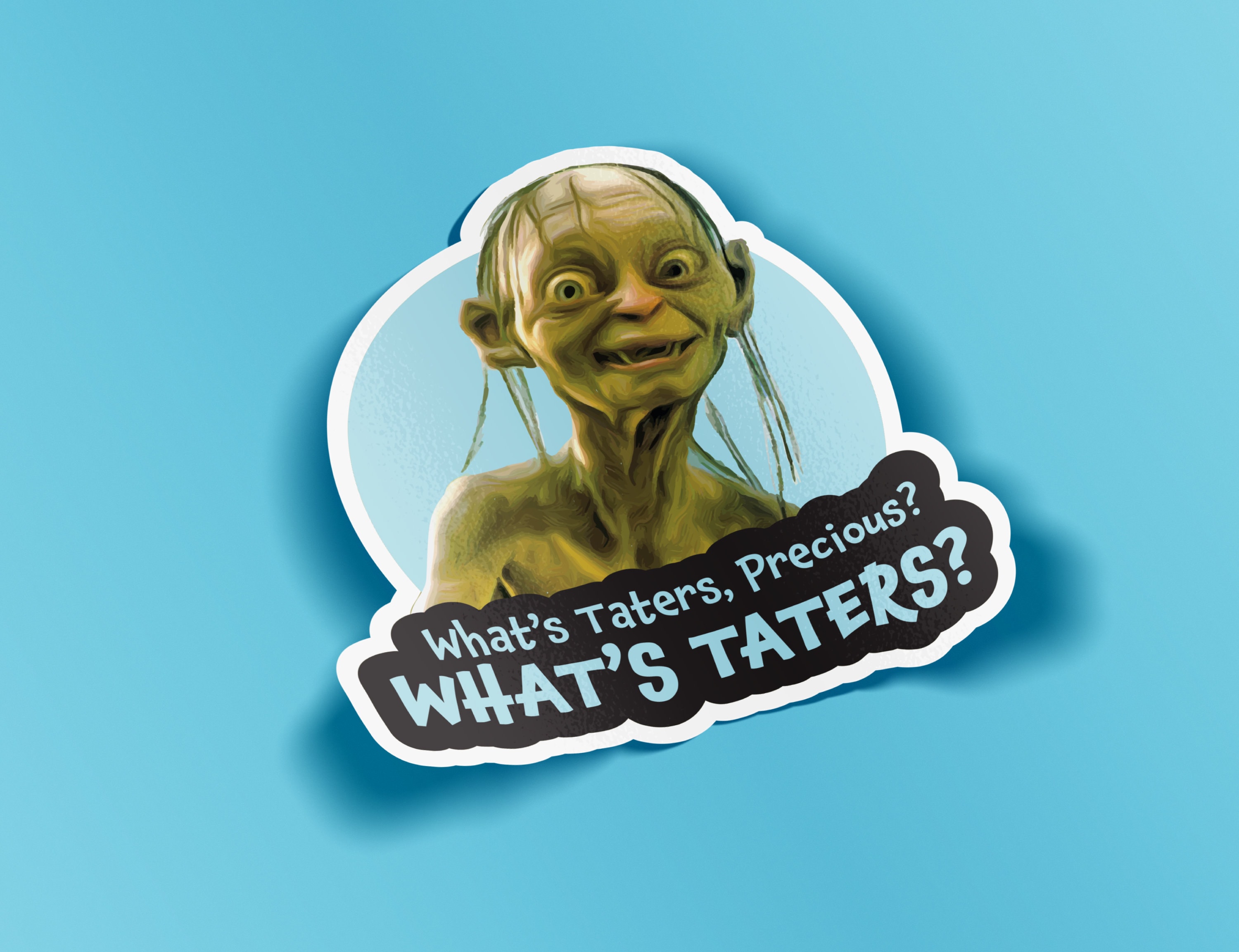 Funny Gollum Sticker LOTR Sticker Smeagol Taters Sticker - Etsy