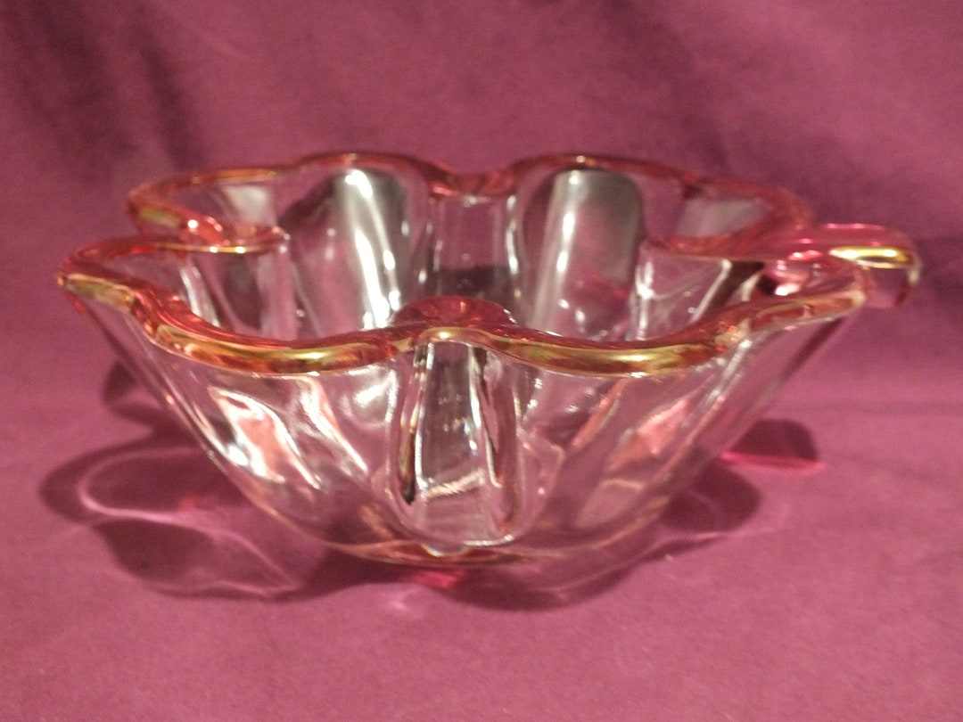 Pink Trimmed 4 Leaf Clover Candy Dish - Etsy