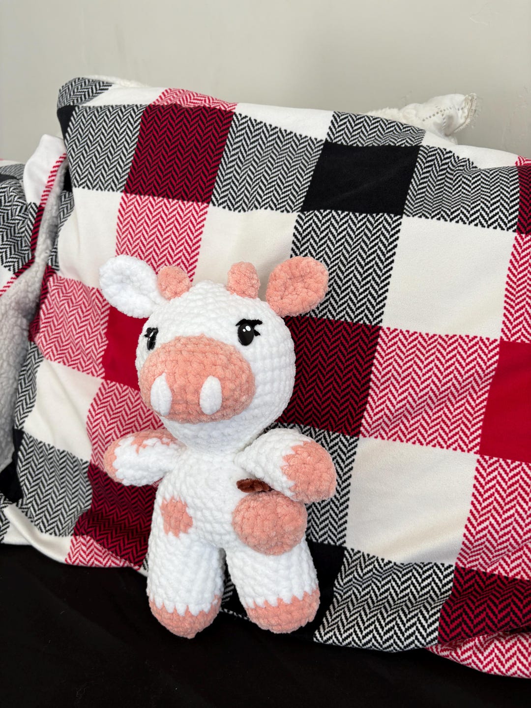 Peach Cow Crochet Plush. Handmade Crocheted Peach Theme Cow Plushie - Etsy