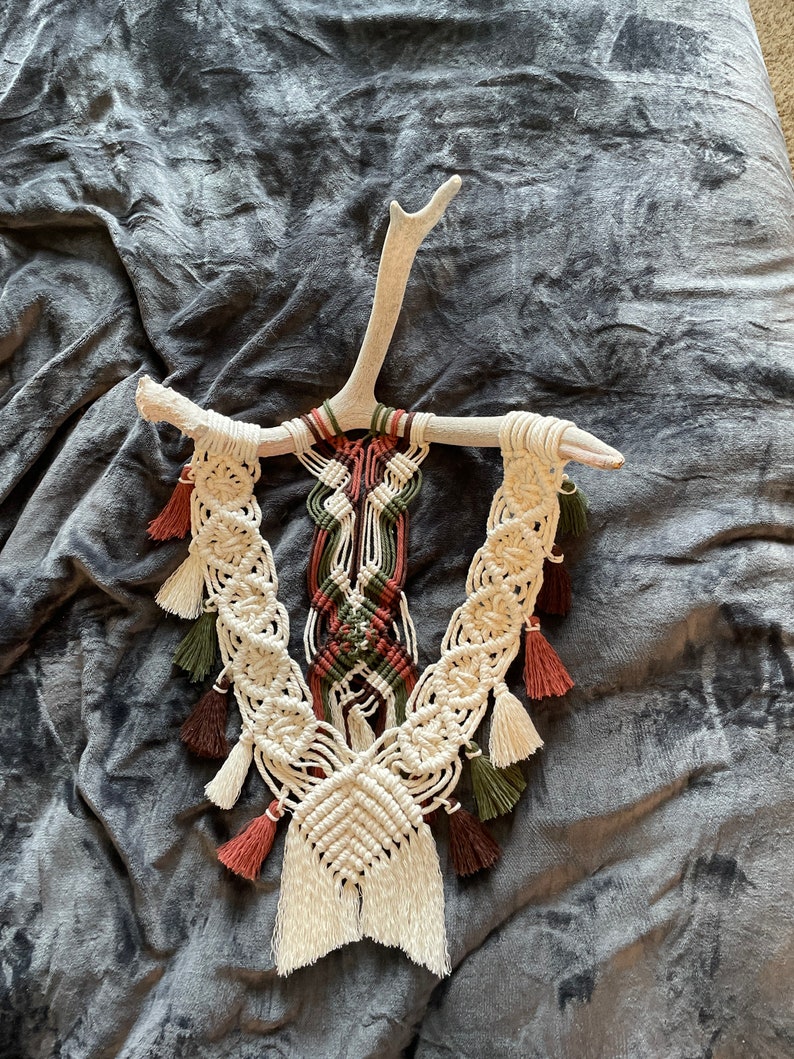 Deer Antler Macrame Wall Hanging - Etsy