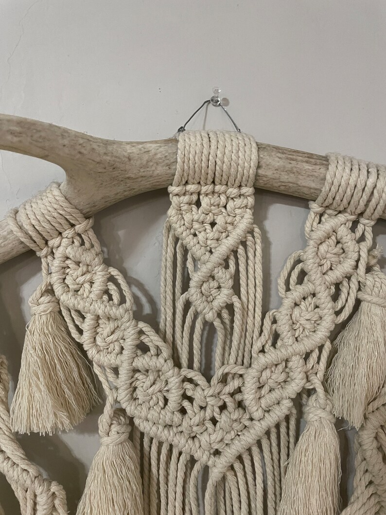 Elk Antler Macrame Wall Hanging. - Etsy