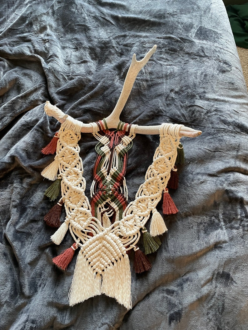 Deer Antler Macrame Wall Hanging - Etsy