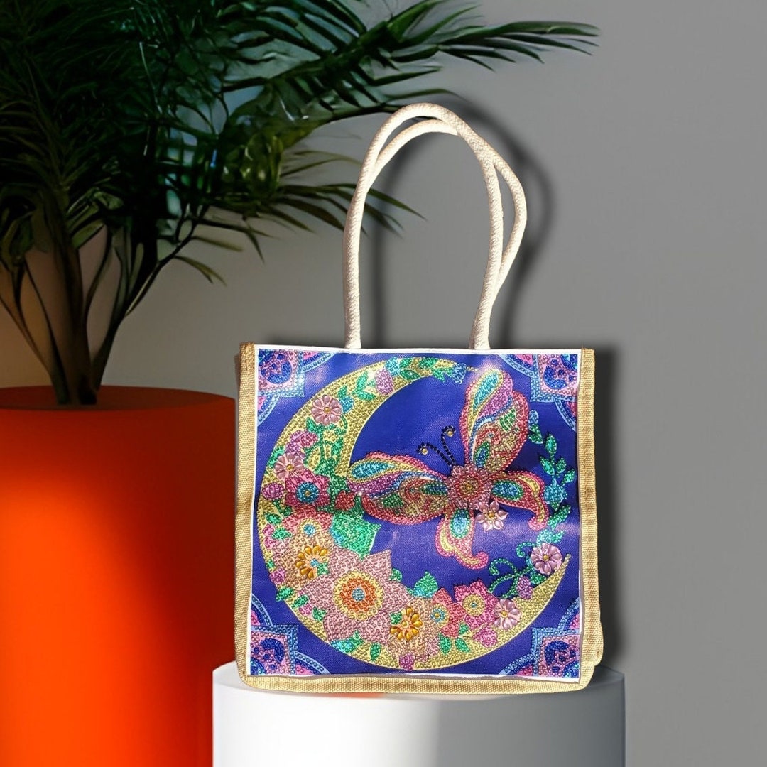 Butterfly and Moon Tote Bag-butterfly and Moon Shoulder Bag-butterfly ...