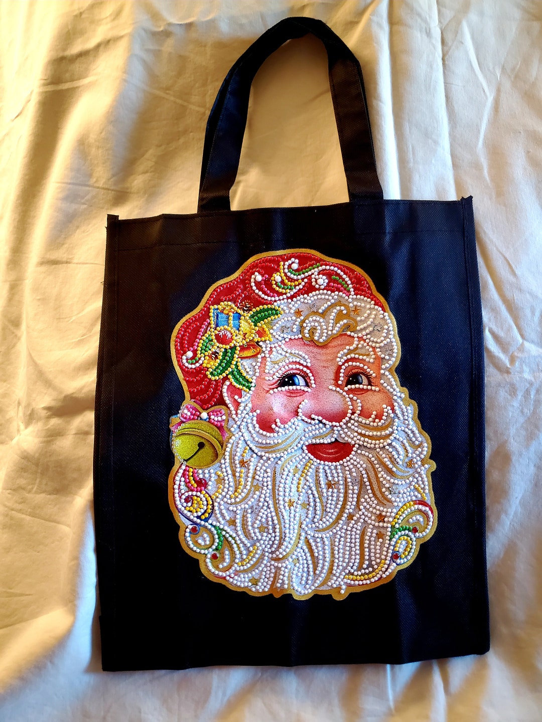 Santa Tote Bag- Santa Reusable Eco Bag- Santa Grocery Bag Santa ...