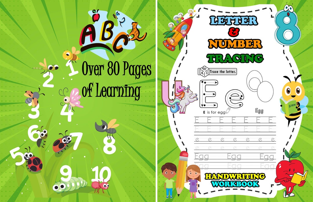 Kids Tracing Workbook, Letters Number Tracing Worksheets Printable ...