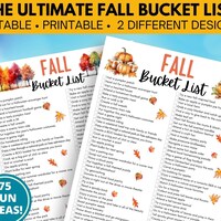 Ultimate Fall Bucket List With FREE Seasonal Calendars EDITABLE ...