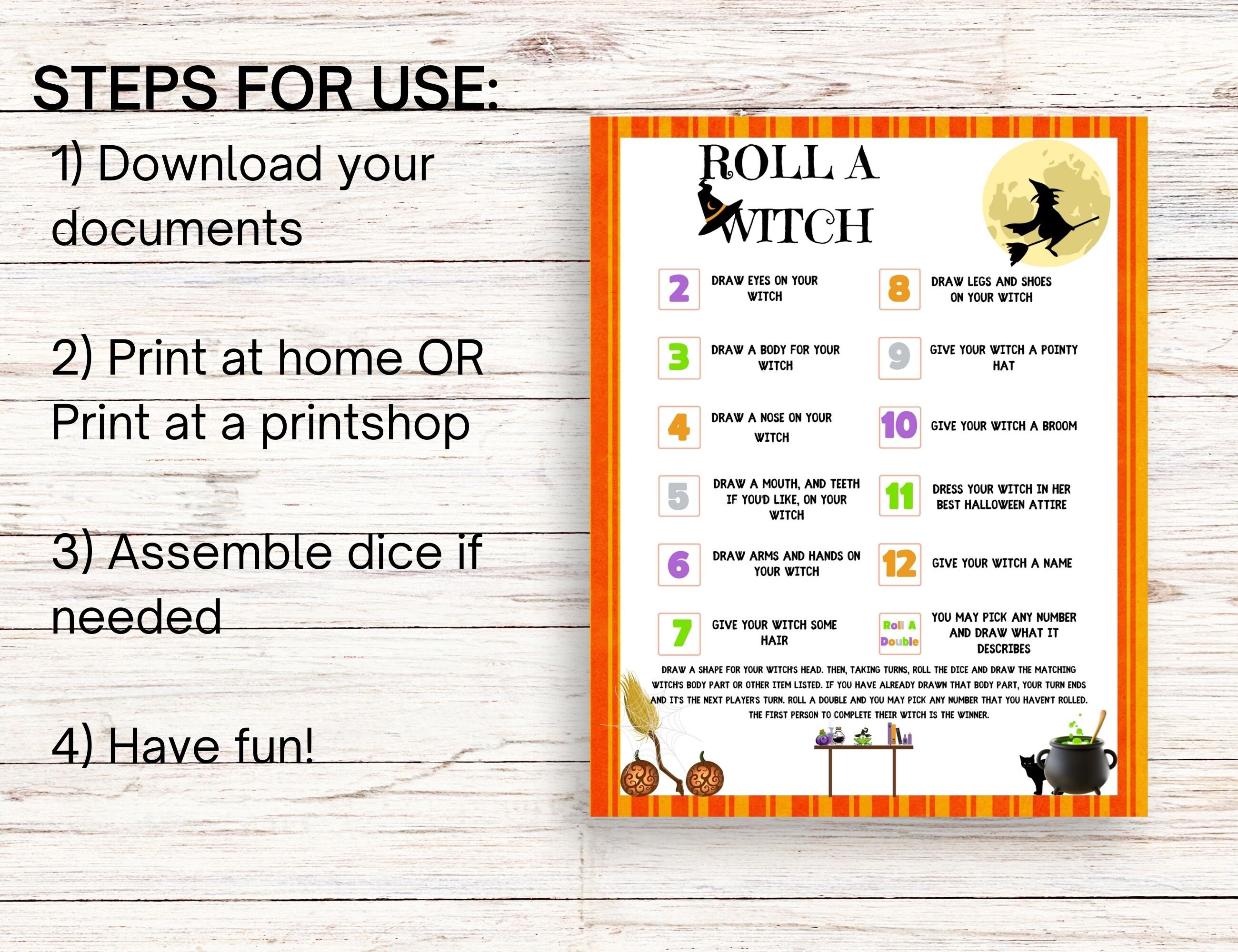 Halloween Roll a Dice Game Bundle Roll a Monster Roll Jack-o-lantern ...