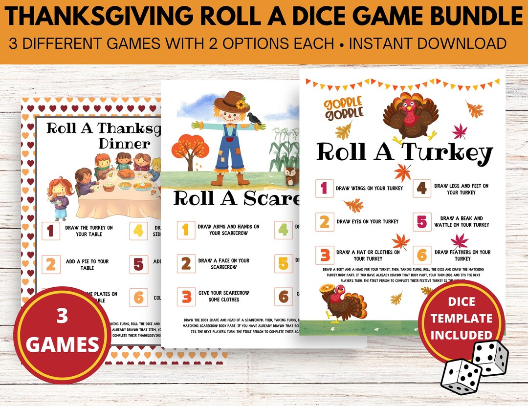 Roll a Turkey and Other Thanksgiving Roll A Dice Games | Roll A ...