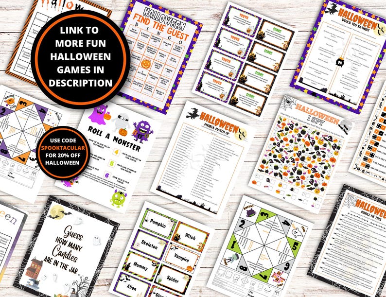 Halloween Scavenger Hunt Bingo W/ 25 Unique Cards for Adults, Teens ...