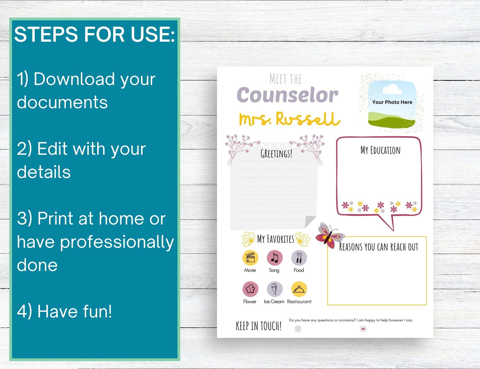 Meet the School Counselor EDITABLE Template | Customizable Meet Your ...