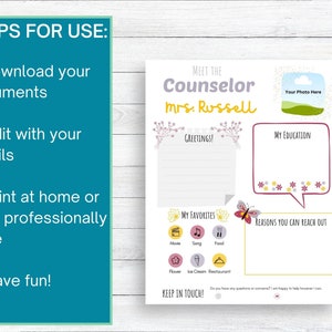 Meet the School Counselor EDITABLE Template | Customizable Meet Your ...
