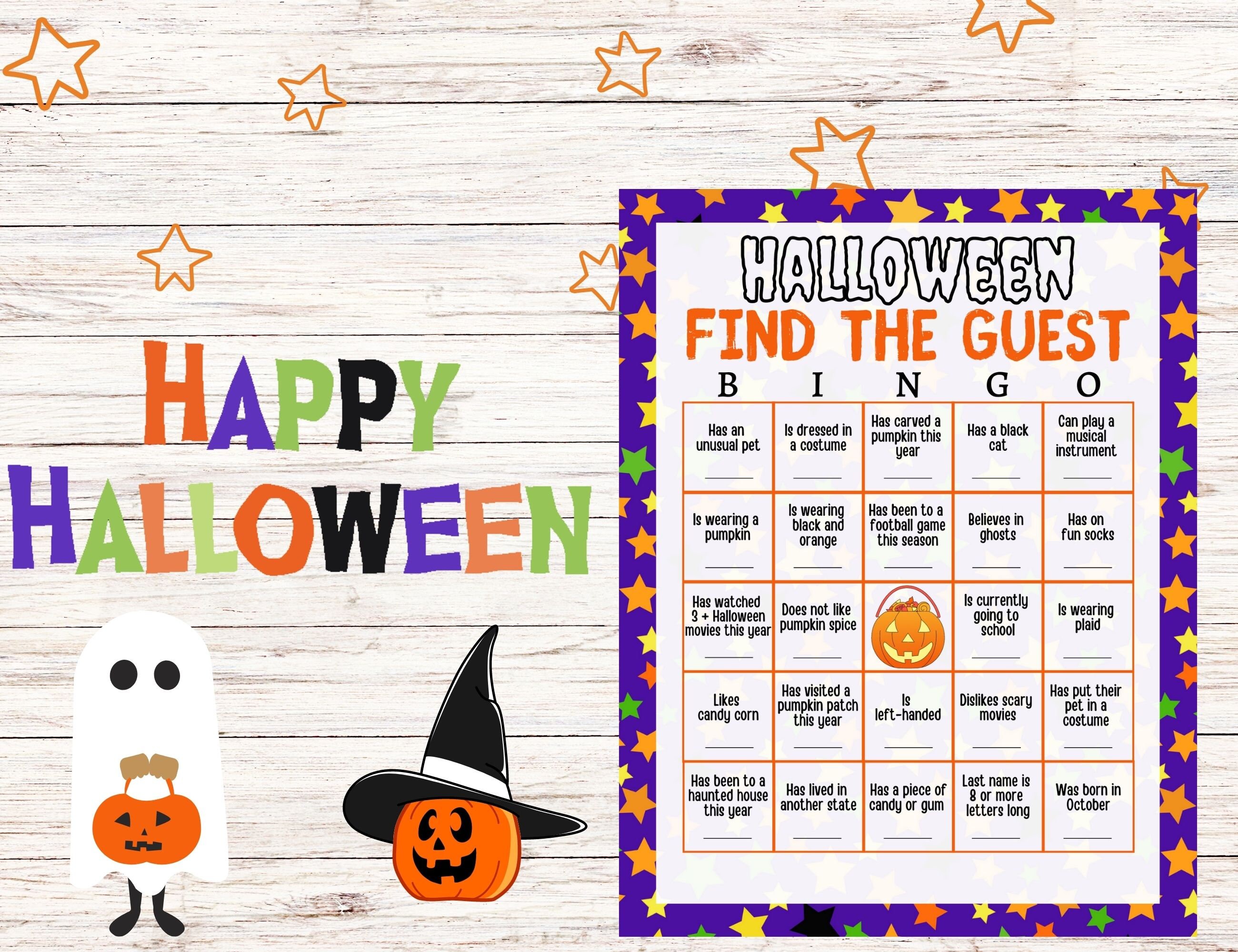 Editable Halloween Find the Guest Bingo | Printable Halloween Game ...