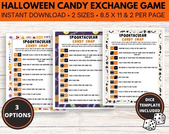Printable Halloween Candy Exchange Dice Game (instant Download) - Etsy