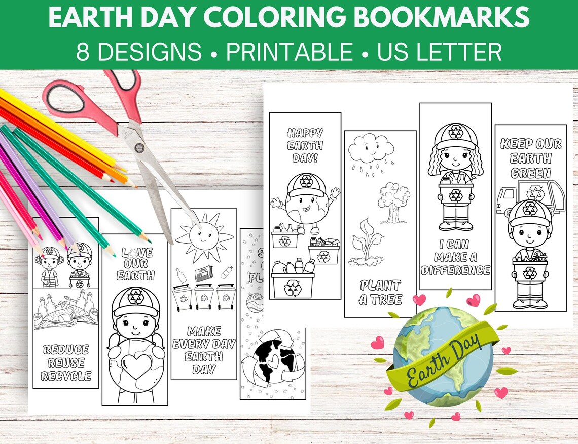 Printable Earth Day Coloring Bookmarks | Earth Day Activities for Kids ...