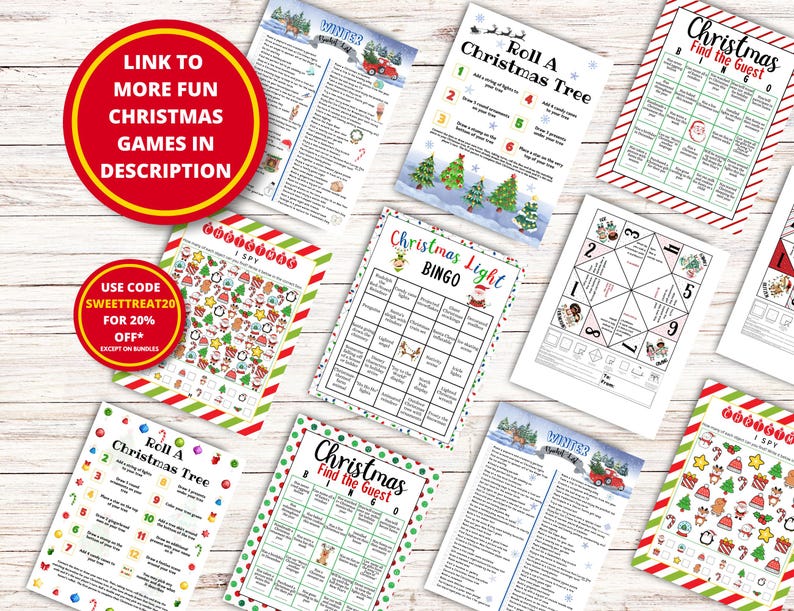 Bundle of 8 Christmas Printable Fortune Tellers- 8 Festive Designs, 3 ...