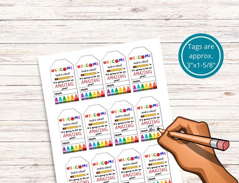 Back to School Editable Gift Tags | First Day of School Instant ...