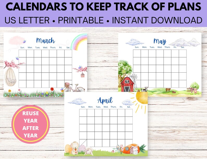 Editable Spring Bucket List With FREE Seasonal Calendars | Printable ...