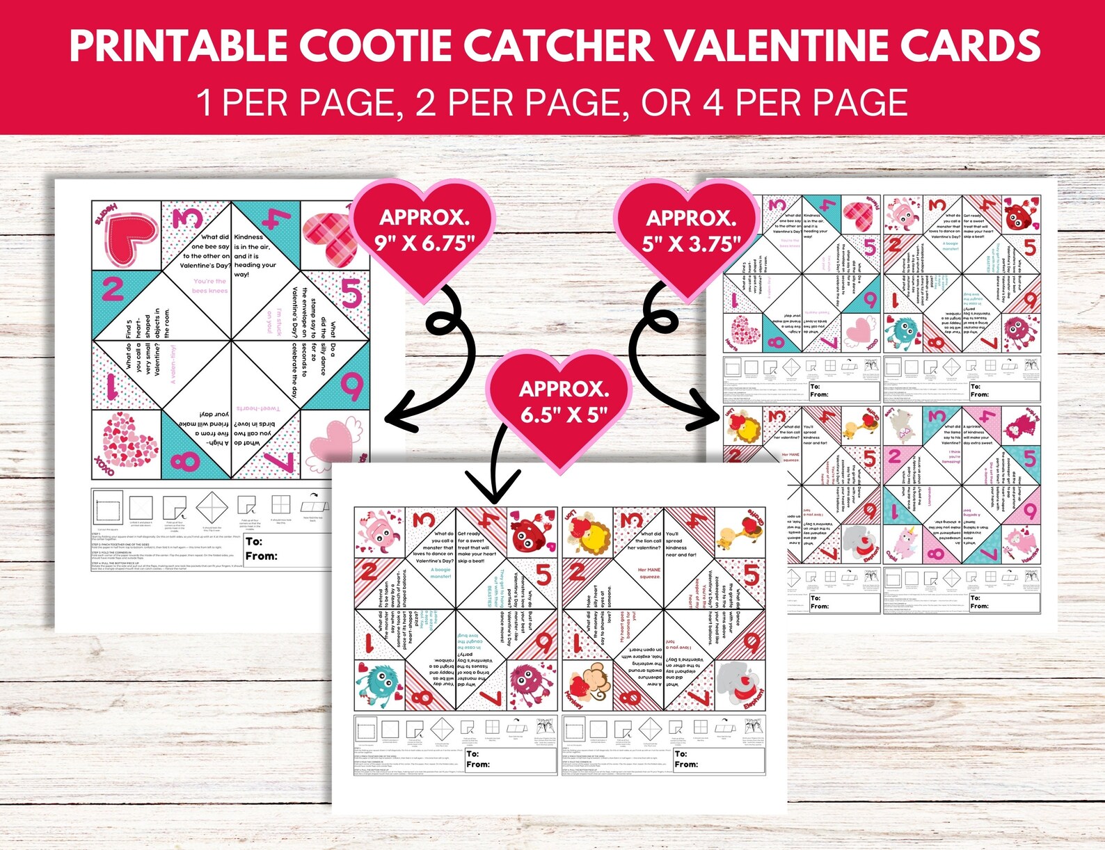 Cootie Catcher Printable Valentine's Day Cards for Kids | Fortune ...