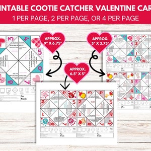 Cootie Catcher Printable Valentine's Day Cards for Kids | Fortune ...