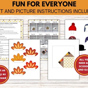 Printable Turkey Corner Bookmarks for Thanksgiving – DIY Origami Kit ...