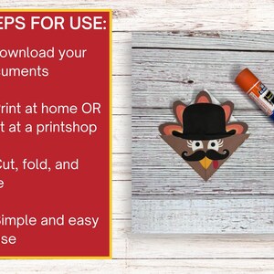 Printable Turkey Corner Bookmarks for Thanksgiving – DIY Origami Kit ...