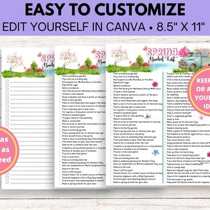 Editable Spring Bucket List With FREE Seasonal Calendars Printable ...