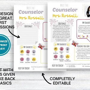 Meet the School Counselor EDITABLE Template | Customizable Meet Your ...