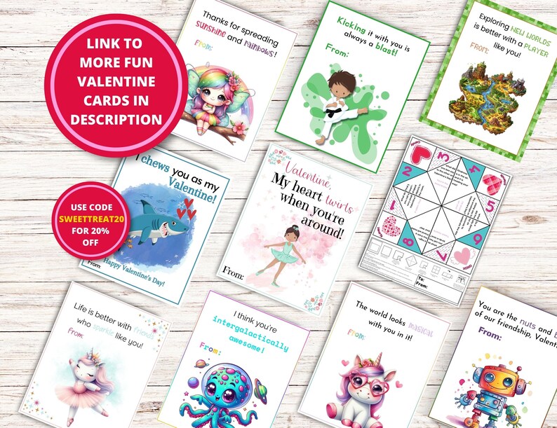 Personalizable Under the Sea Kids Valentine Cards | Set of 12 + Teacher ...